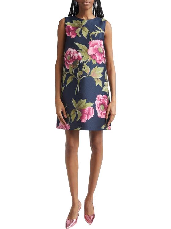 CAROLINA HERRERA Carolina Herrera Peony Jacquard Sleeveless Shift Dress